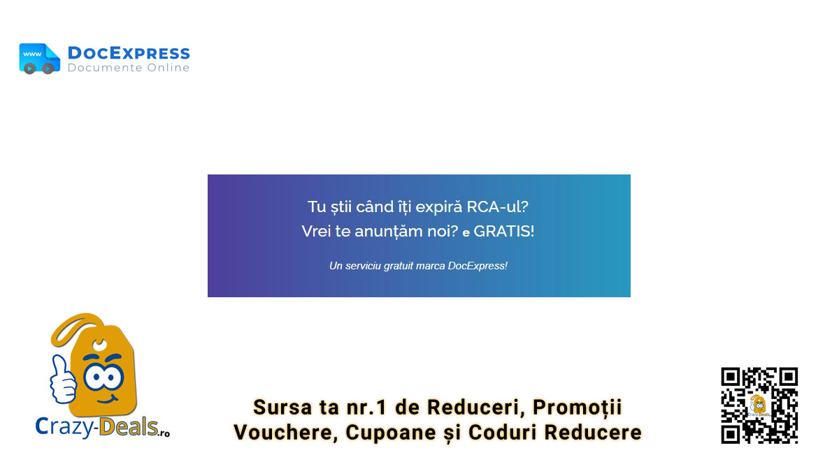Gratis pe DocExpress! Notificare expirare RCA » Crazy-Deals.ro