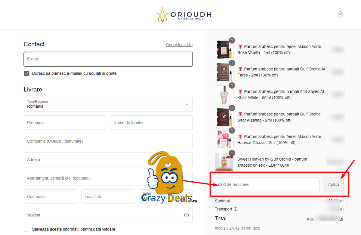 Cod Reducere Orioudh la orice comanda Promoții active în martie 2025