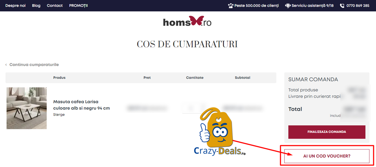 Cod Reducere Homs -27% Promoții septembrie 2025