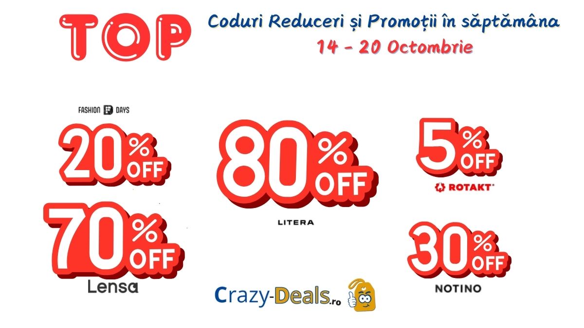 Cele Mai Mari Oferte Online ale Săptămânii 14 - 20 octombrie, 80% ...